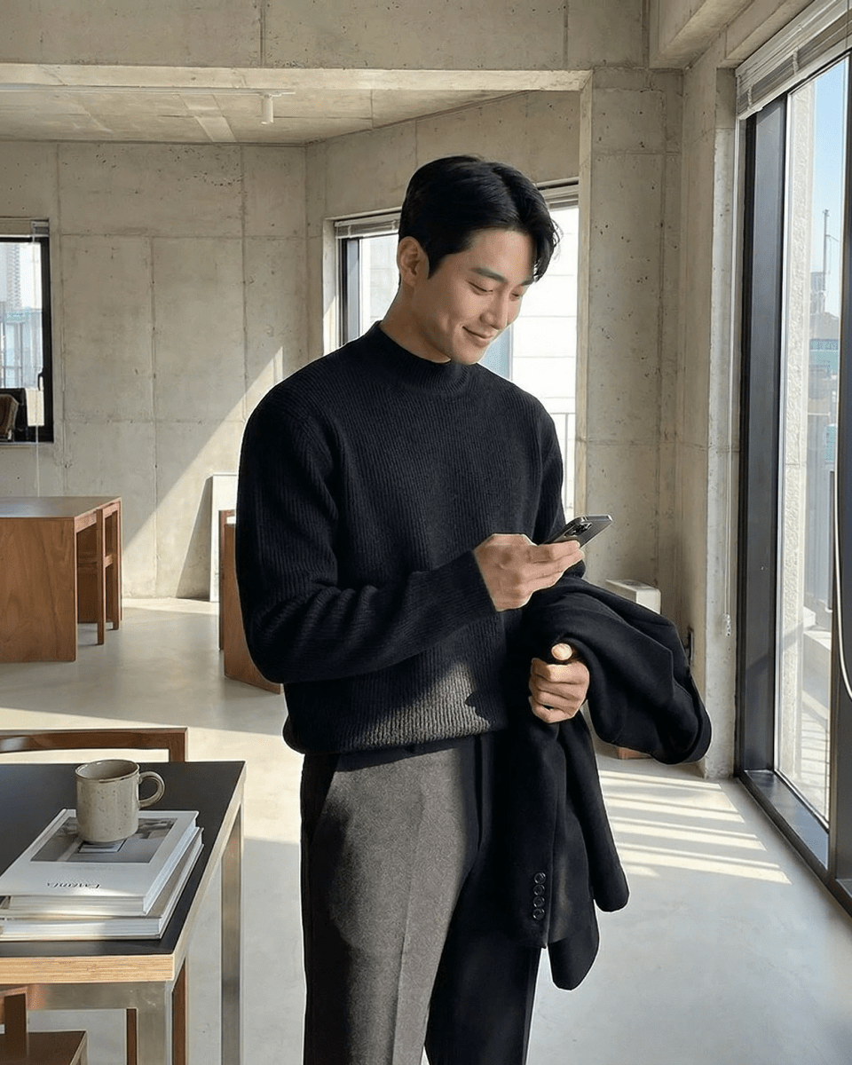 GS No. 191 Semi-turtleneck Sweater – Gentleman's Seoul